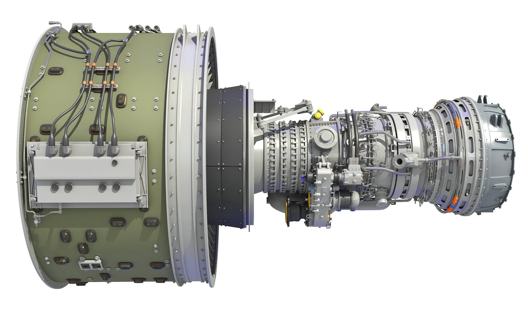 Full and Cutaway Turbofan Engine - 3D Model by 3D Horse