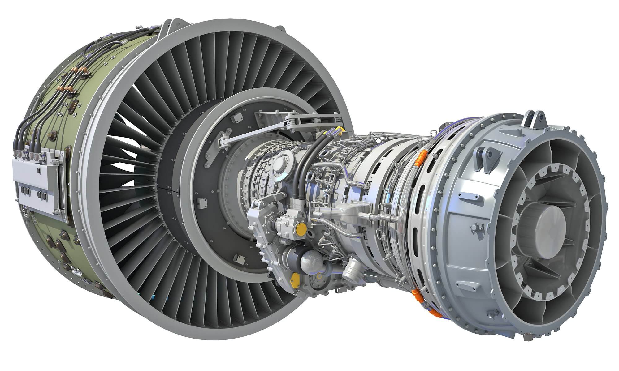 Full and Cutaway Turbofan Engine - 3D Model by 3D Horse