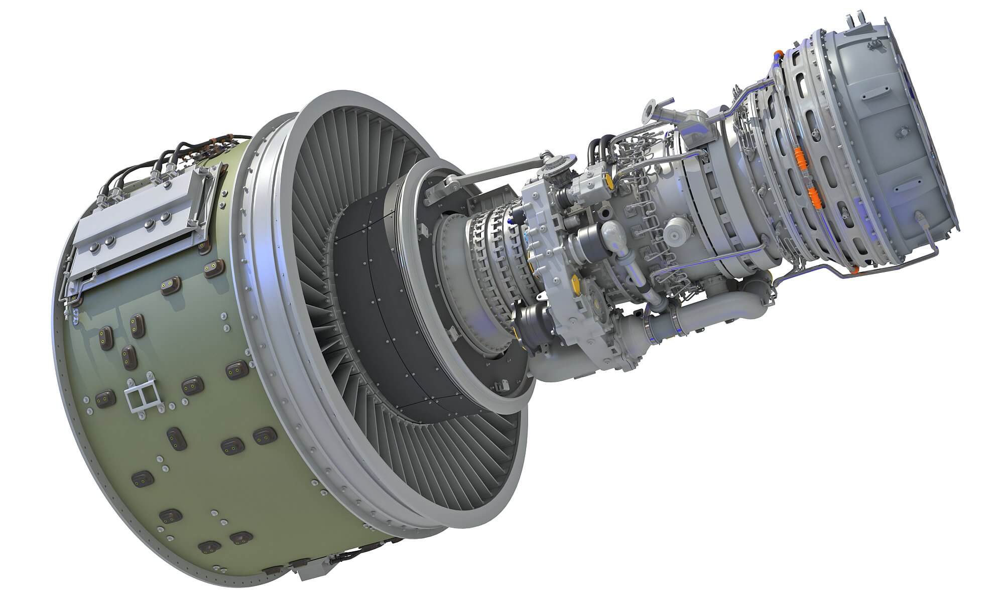 Full and Cutaway Turbofan Engine - 3D Model by 3D Horse