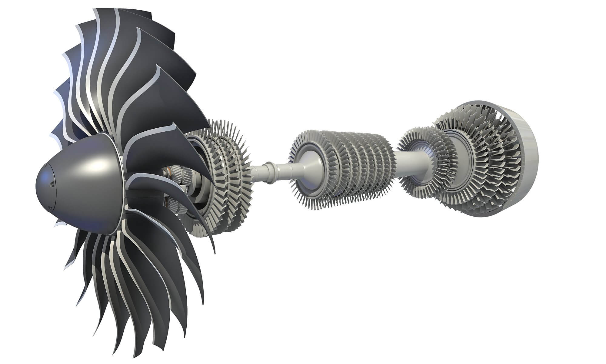 Full and Cutaway Turbofan Engine - 3D Model by 3D Horse