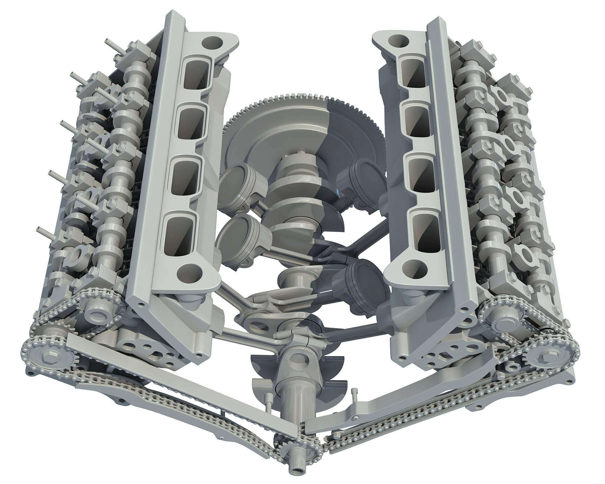 Full and Cutaway V8 Engine - 3D Model by 3D Horse