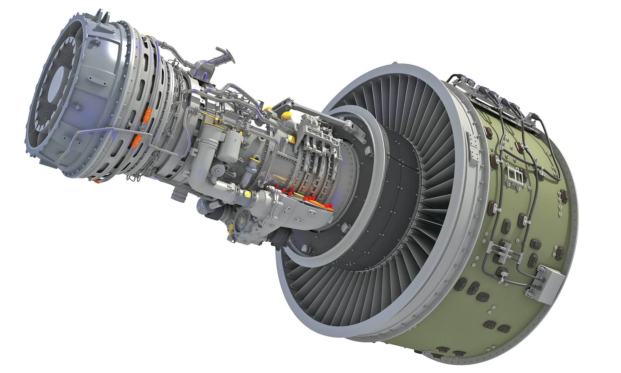 Geared Turbofan Engine with Interior - 3D Model by 3D Horse