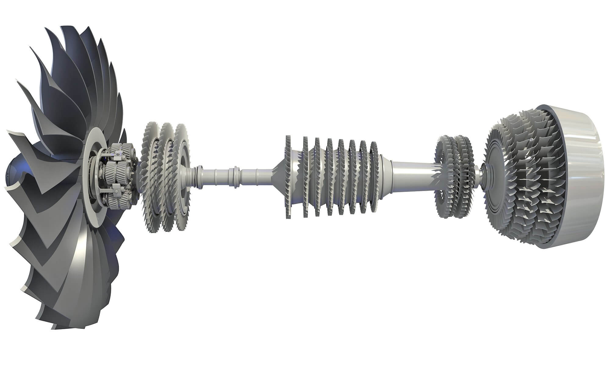 Geared Turbofan Engine with Interior - 3D Model by 3D Horse