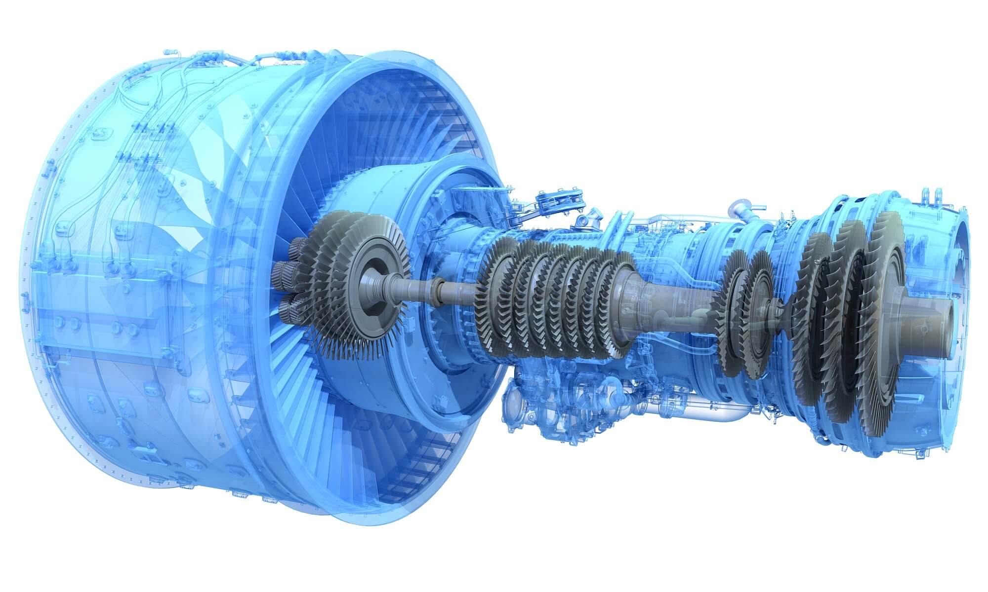 Geared Turbofan Engine with Interior - 3D Model by 3D Horse