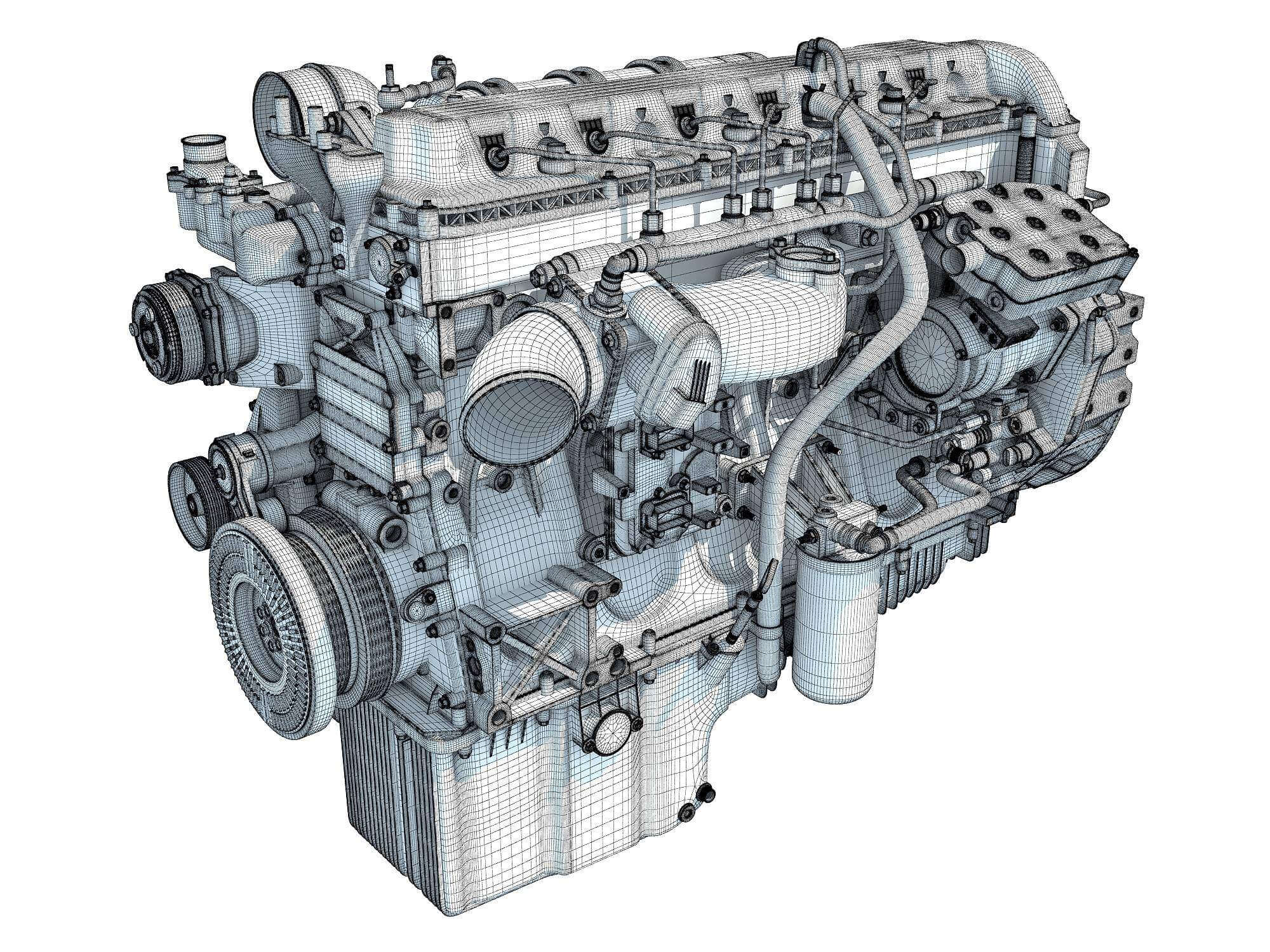 Heavy Duty Truck Engine - 3D Model by 3D Horse