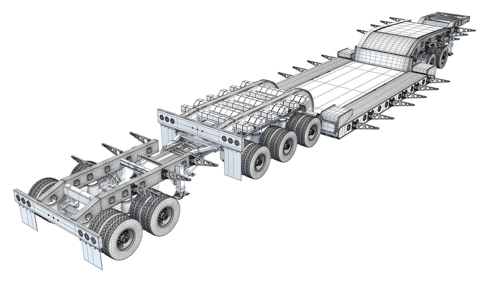 Heavy Haul Lowboy Trailer - 3D Model by 3D Horse