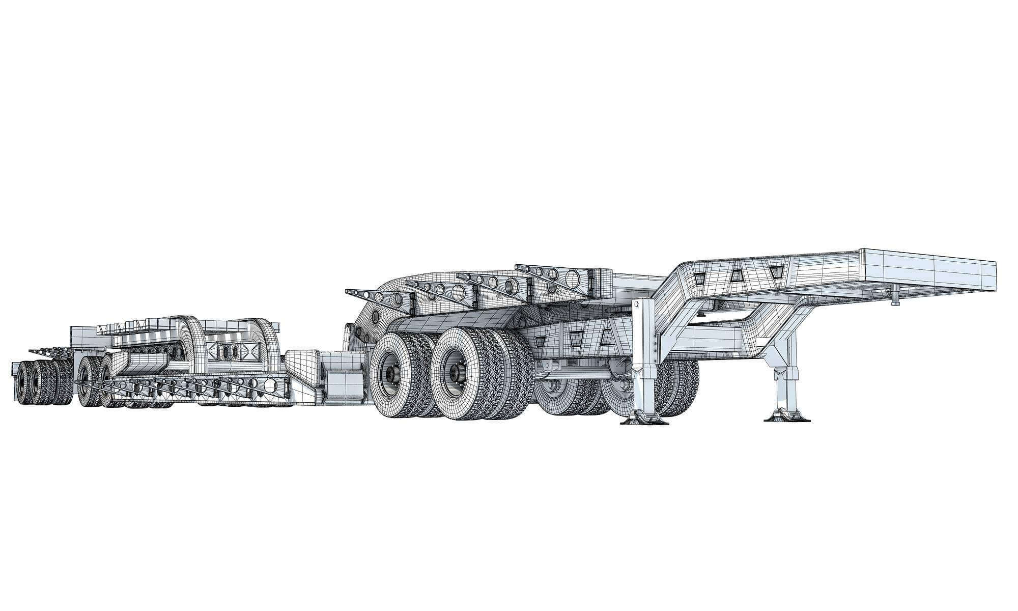 Heavy Haul Lowboy Trailer - 3D Model by 3D Horse