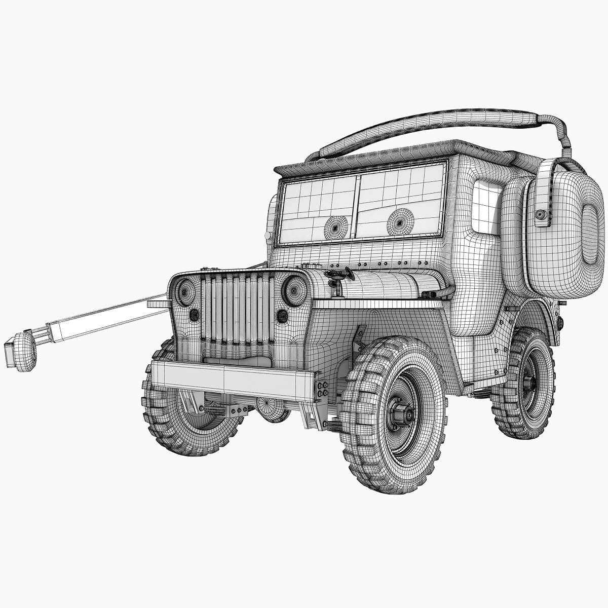 Jeep Sarge from Cars 2 - 3D Model by 3D Horse