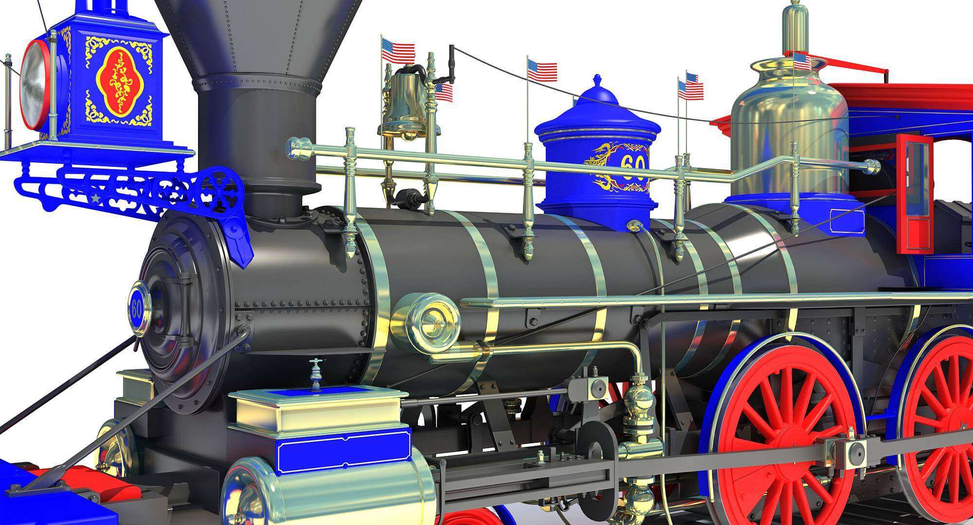 Jupiter Steam Locomotive with Tender - 3D Model by 3D Horse