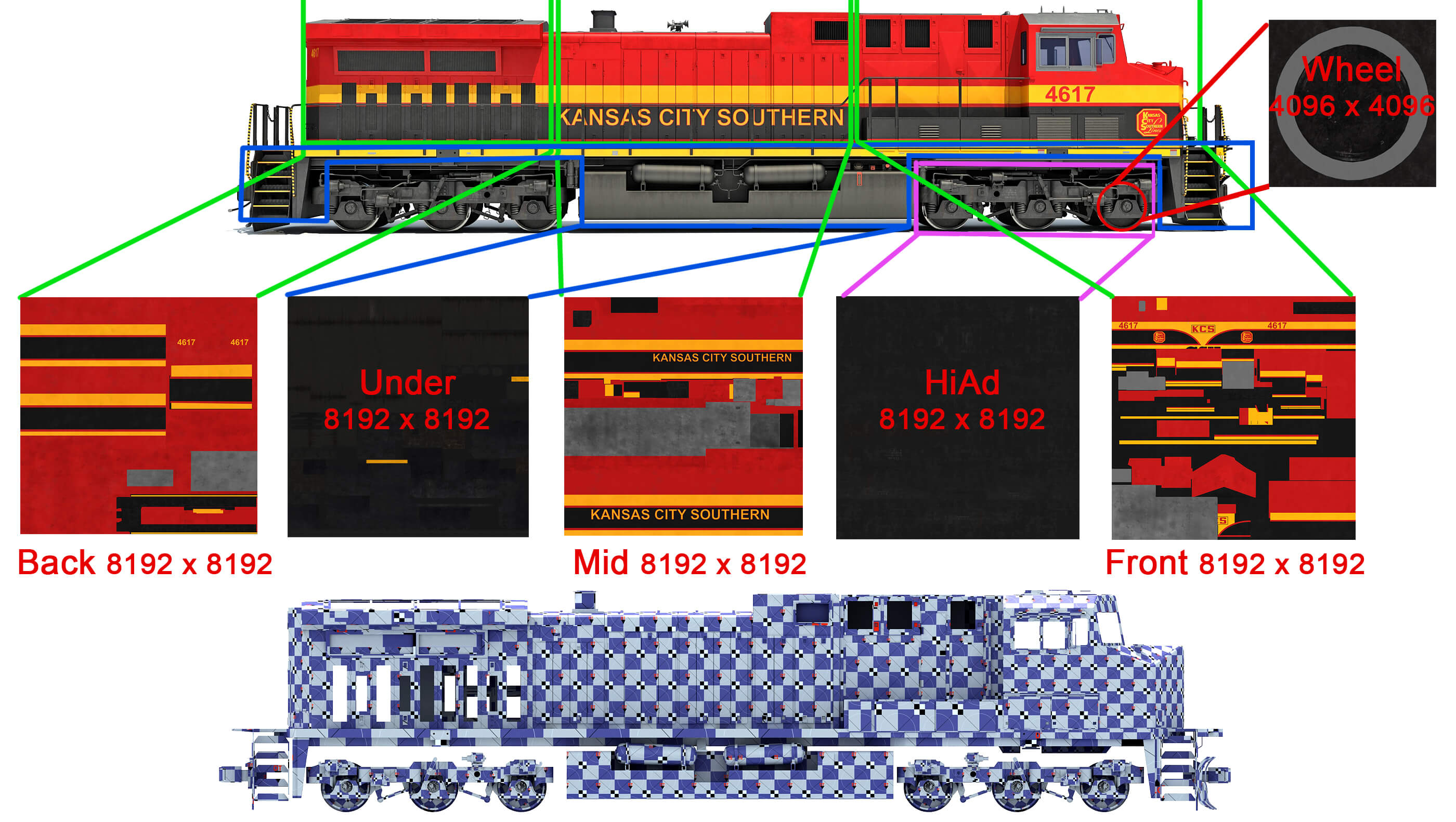 Kansas City Southern Locomotive - 3D Model by 3D Horse