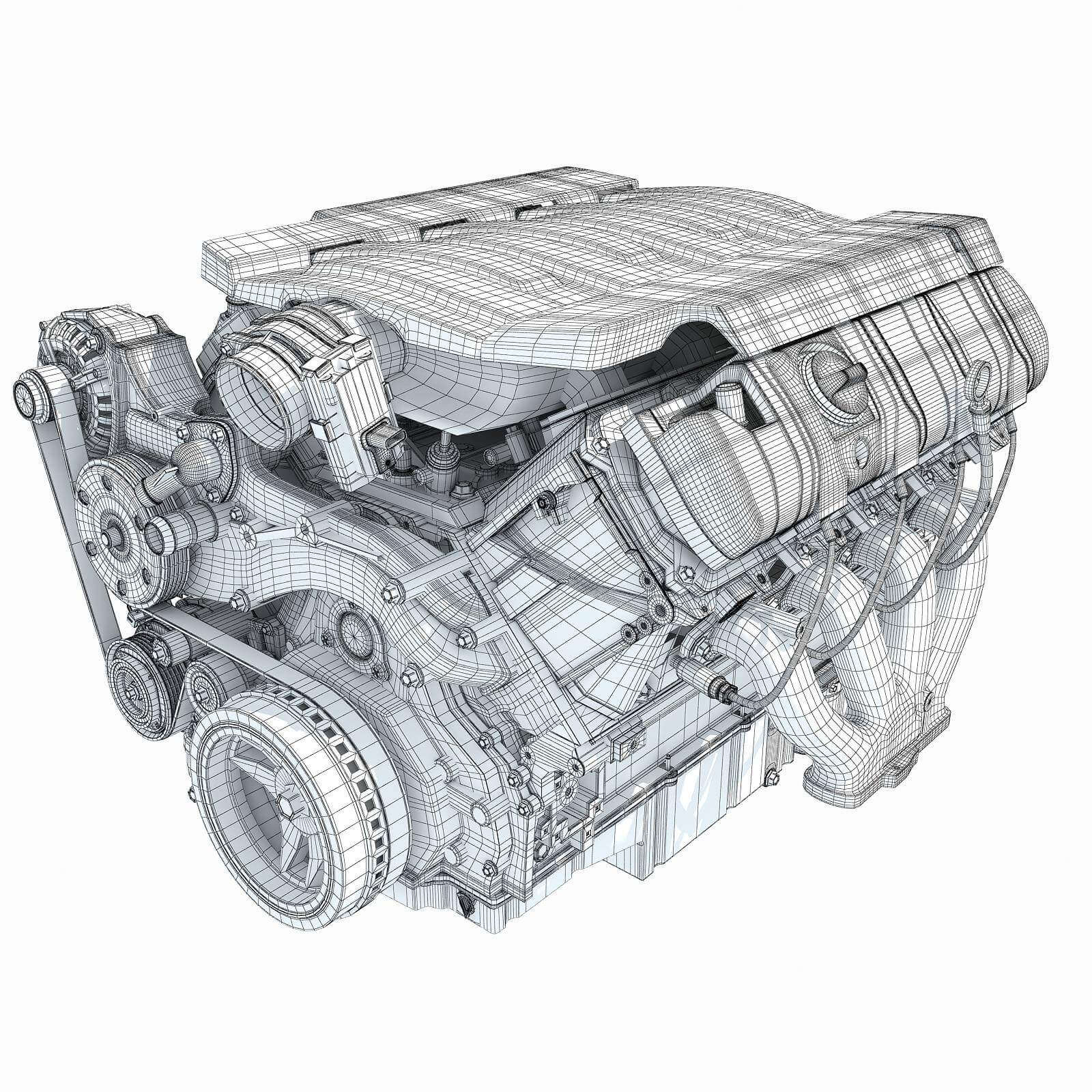 Light Version V8 Engine - 3D Model by 3D Horse