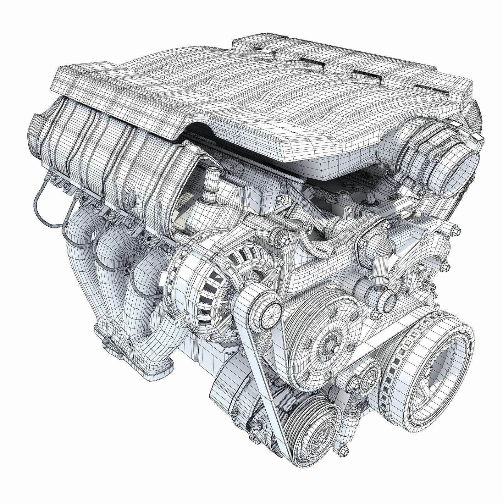 Light Version V8 Engine - 3D Model by 3D Horse