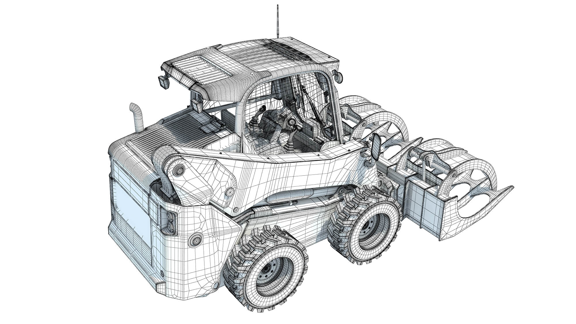 Log Fork Skid Steer Loader - 3D Model by 3D Horse