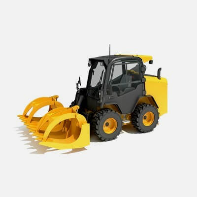Log Fork Skid Steer Loader - 3D Model by 3D Horse