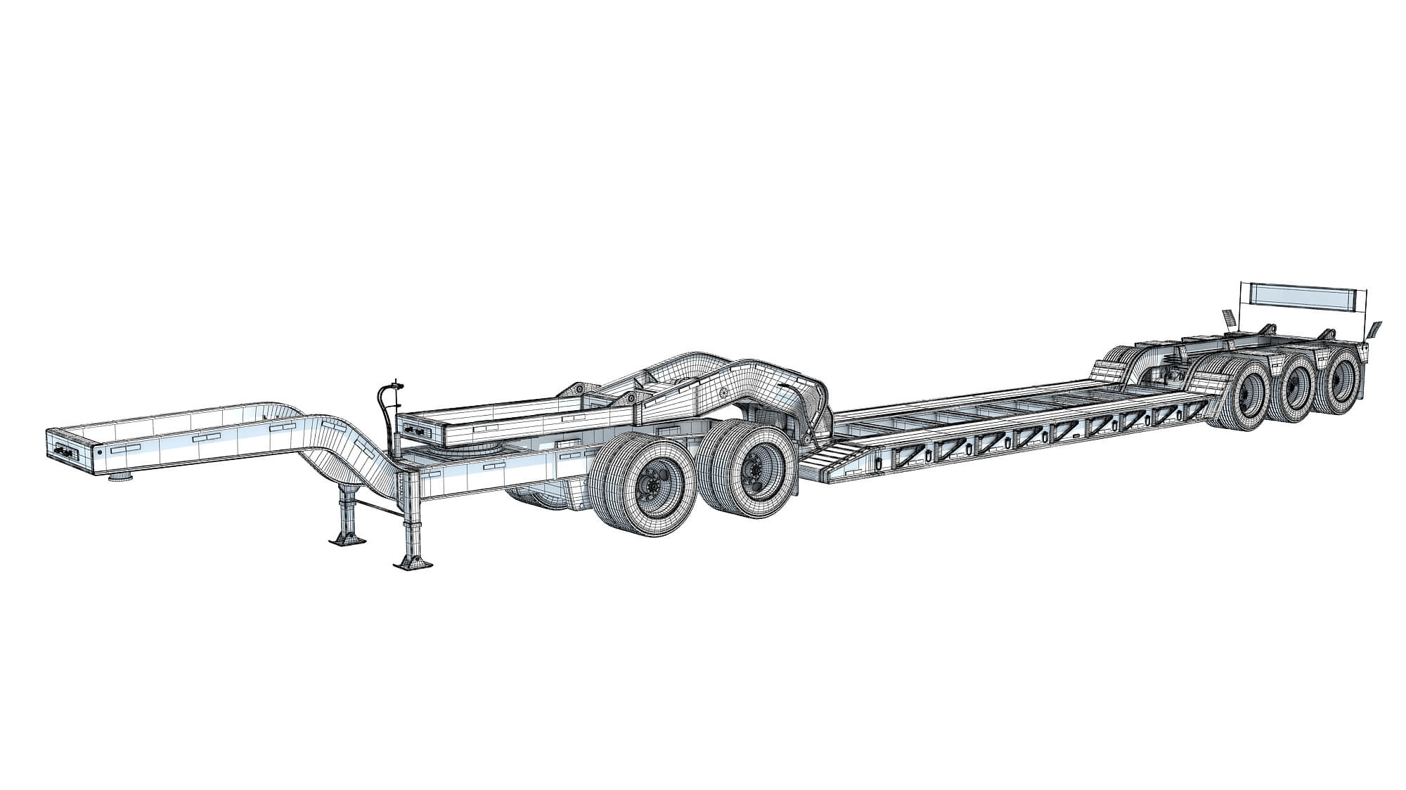 Low Loader Platform Trailer - 3D Model by 3D Horse