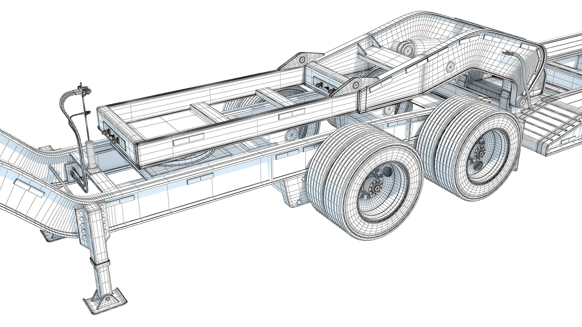 Low Loader Platform Trailer - 3D Model by 3D Horse