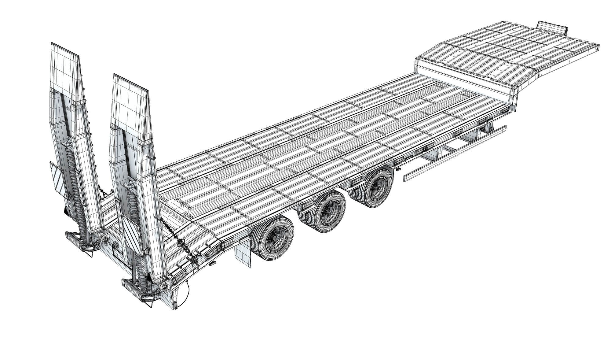 Low Loader Semi Trailer - 3D Model by 3D Horse