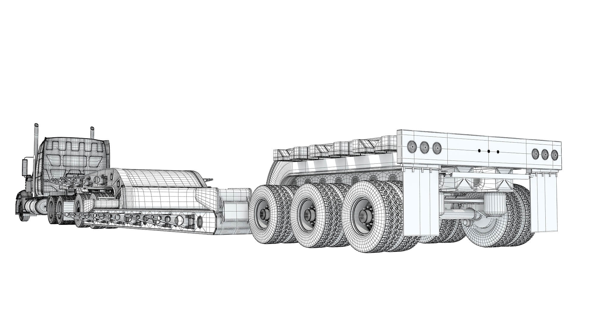 Lowboy Truck - 3D Model by 3D Horse