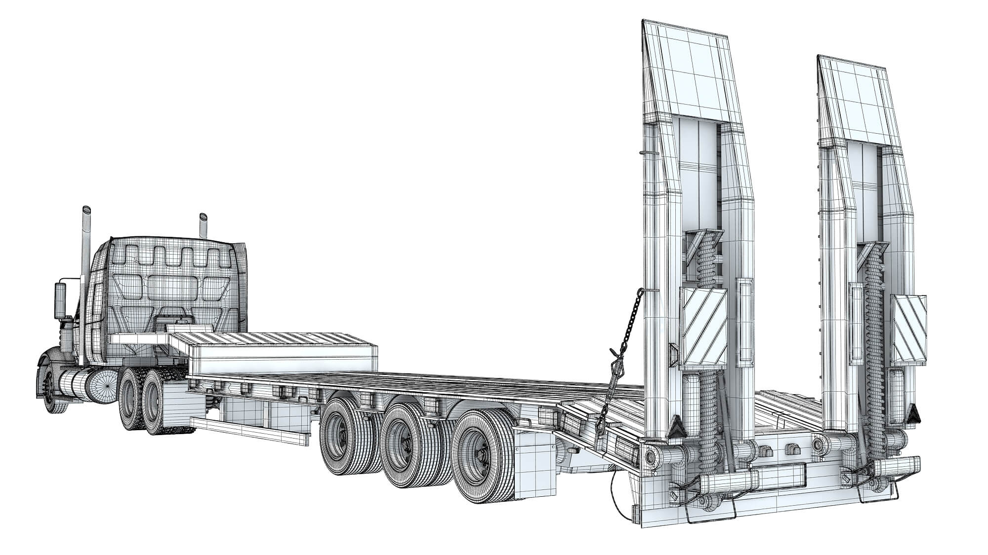 Lowboy Truck - 3D Model by 3D Horse