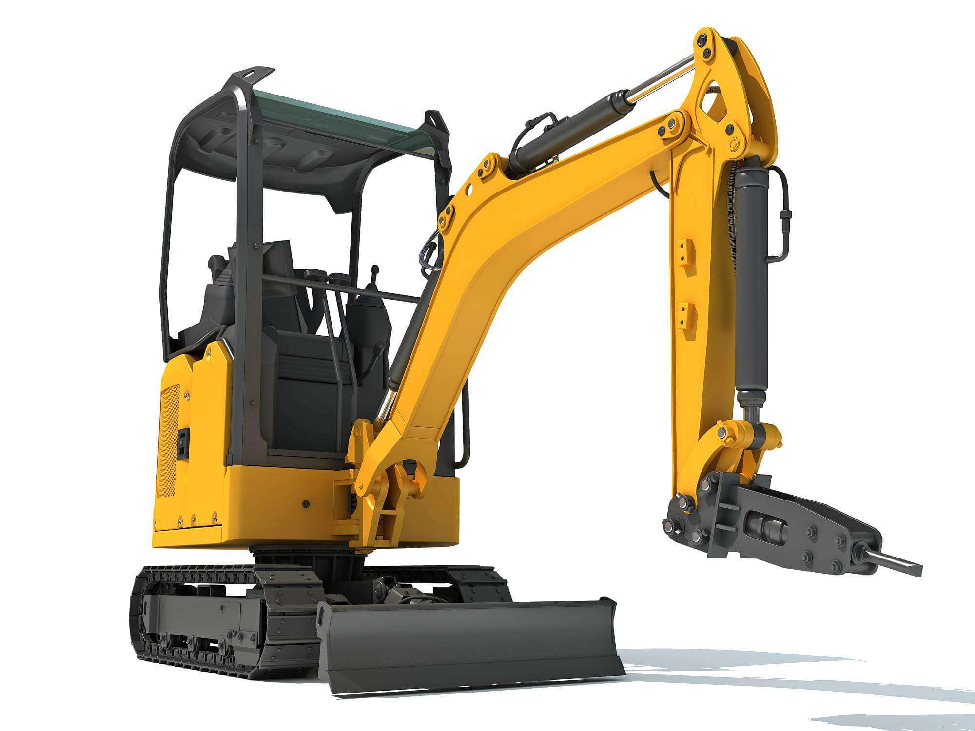 Mini Excavator Breaker Hammer - 3D Model by 3D Horse