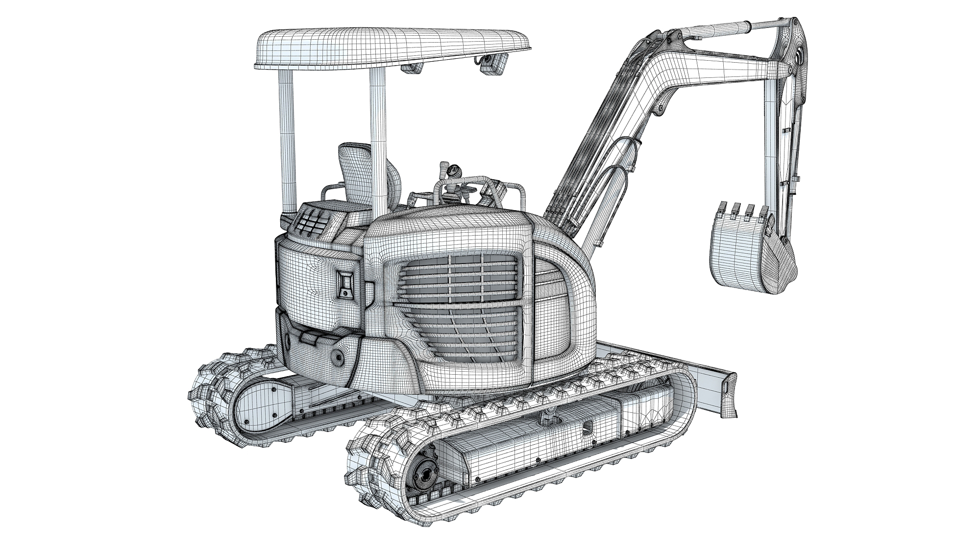 Mini Small Tracked Excavator - 3D Model by 3D Horse