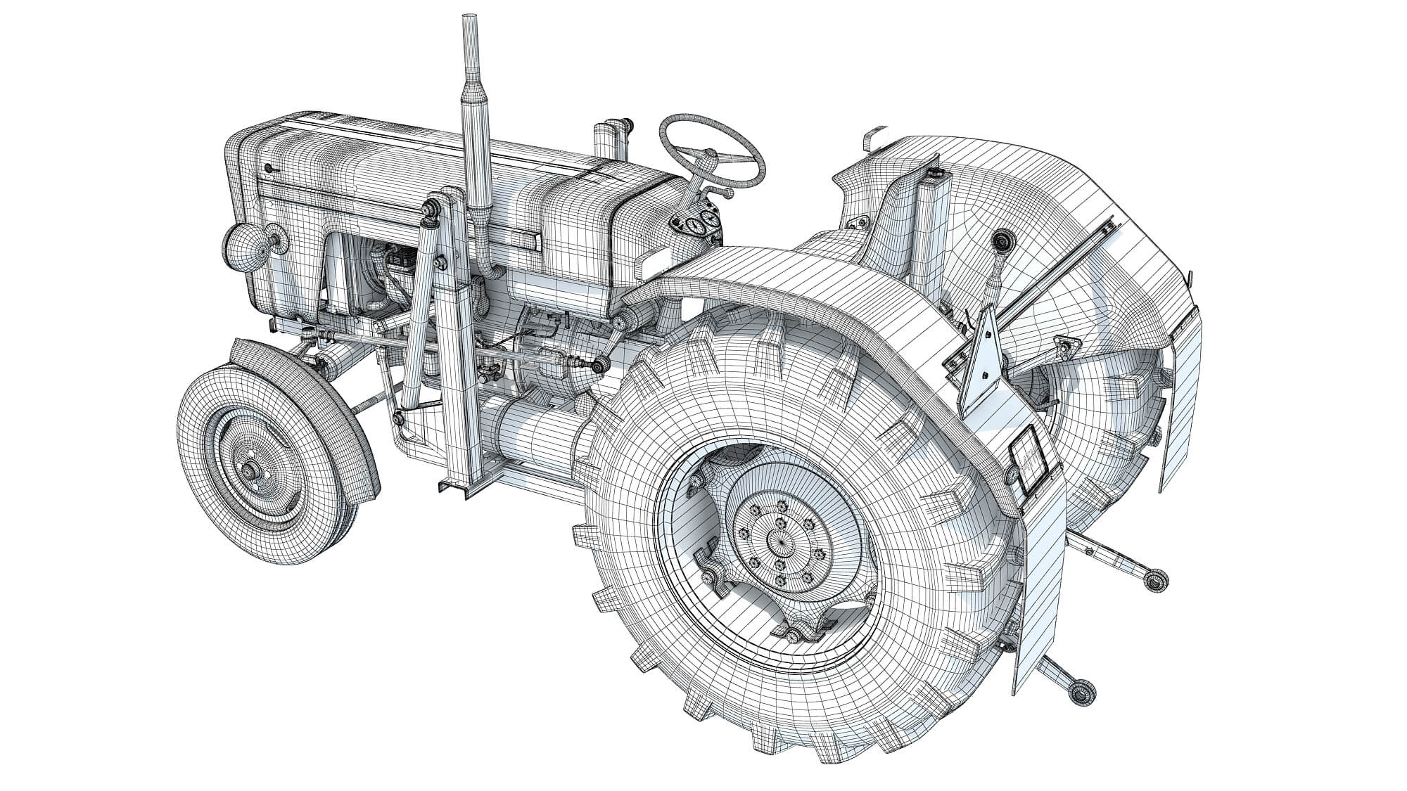Old Classic Tractor - 3D Model by 3D Horse
