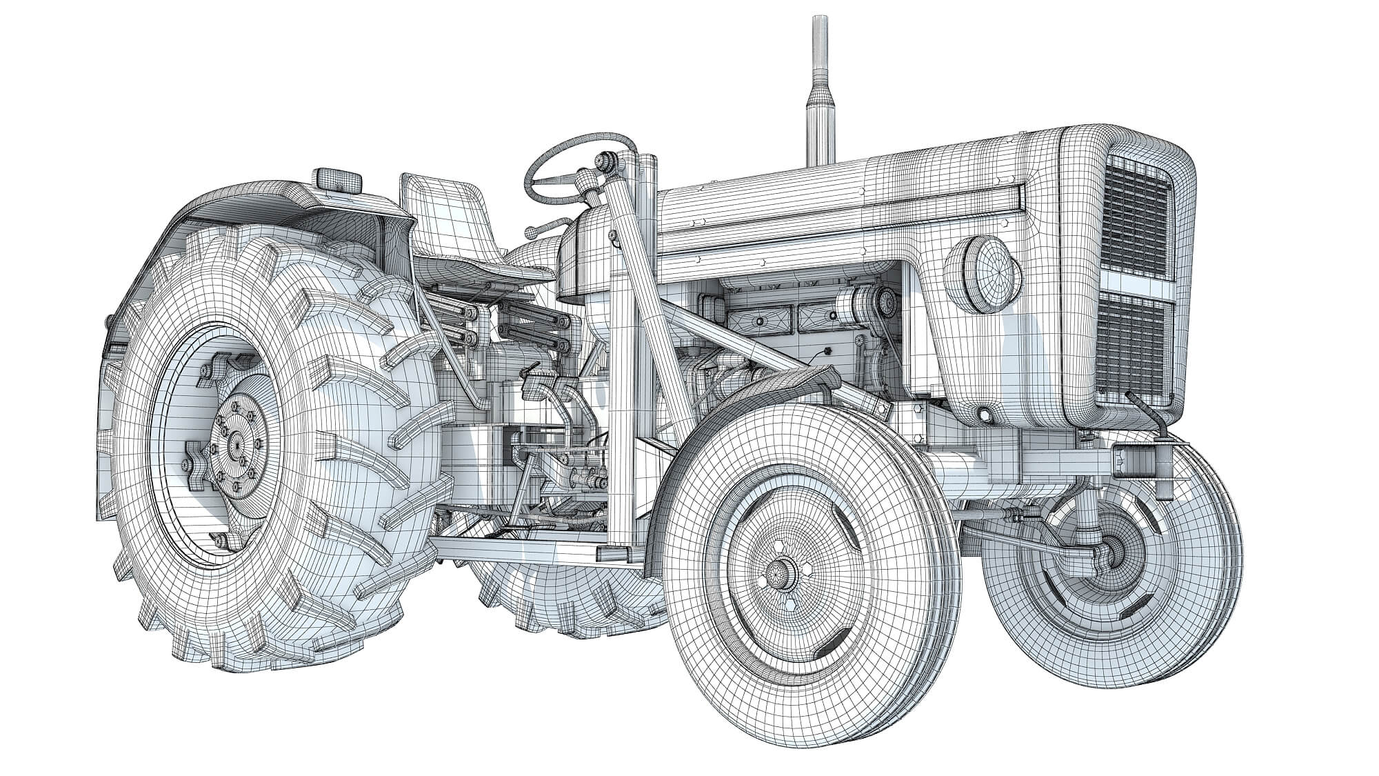 Old Classic Tractor - 3D Model by 3D Horse