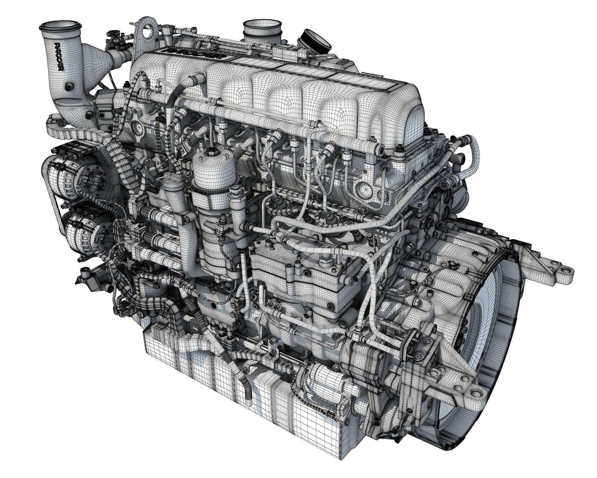 PACCAR MX-13 Powertrain Truck Engine 3D Model by 3D Horse