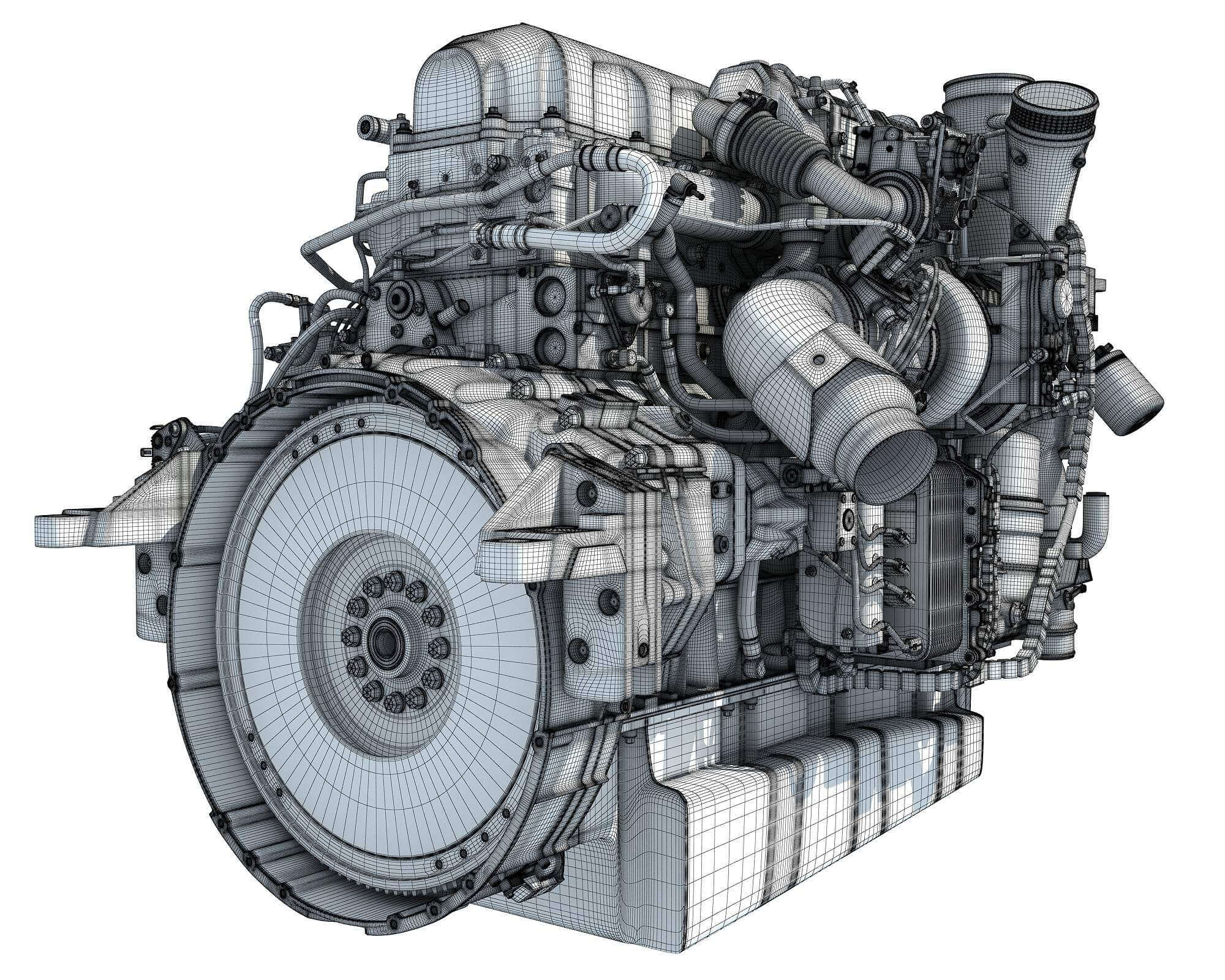 PACCAR MX-13 Powertrain Truck Engine 3D Model by 3D Horse