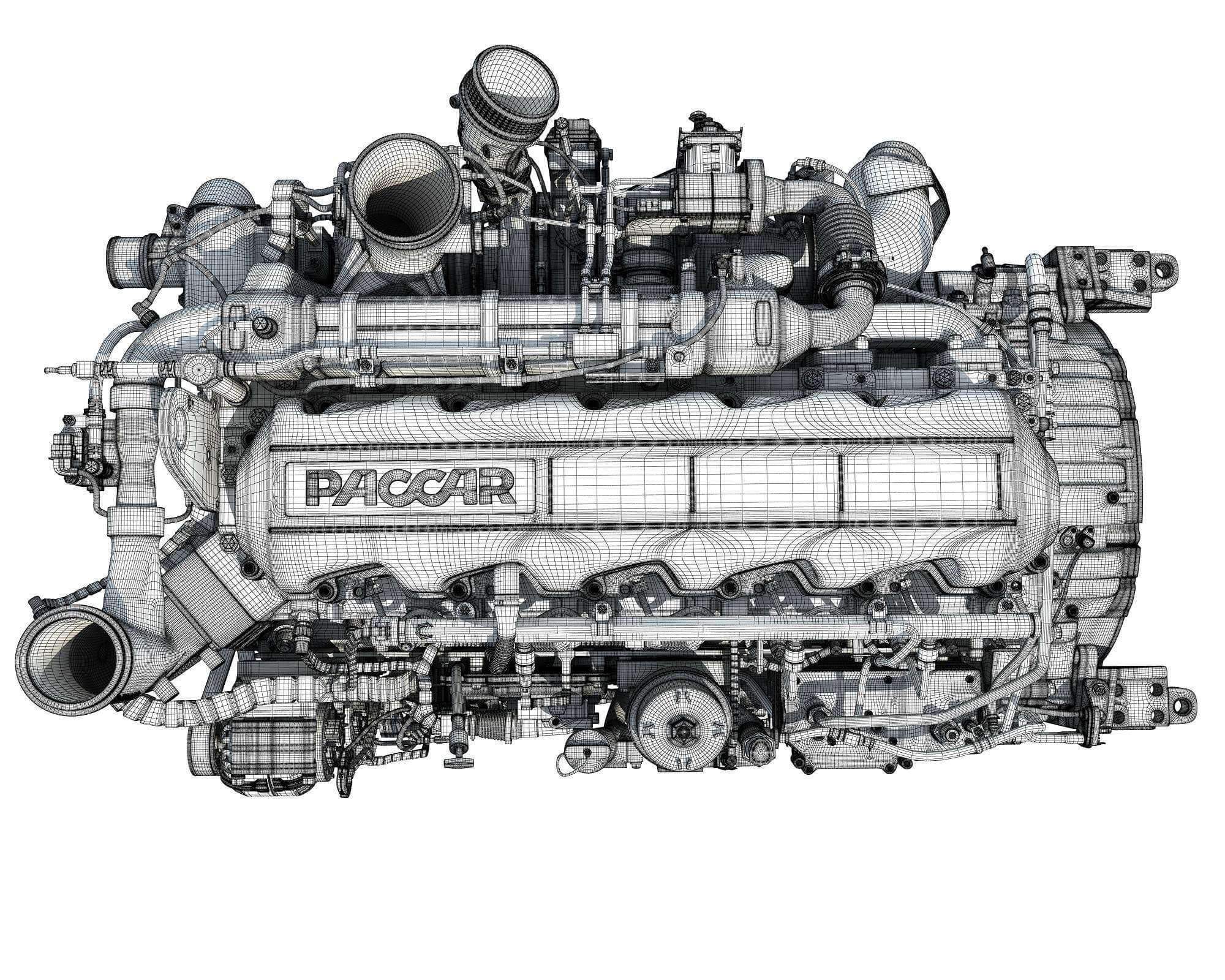 PACCAR MX-13 Powertrain Truck Engine 3D Model by 3D Horse