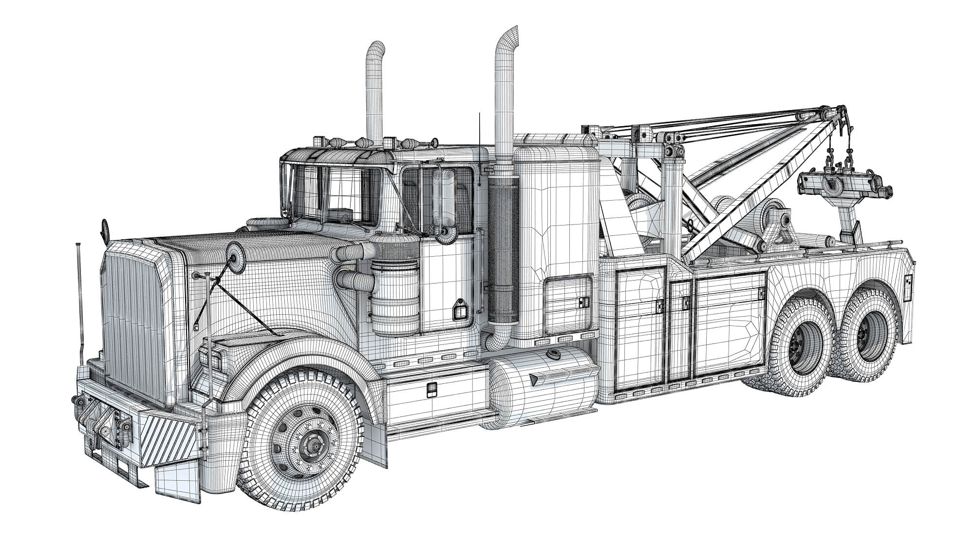 Recovery Service Tow Truck - 3D Model by 3D Horse