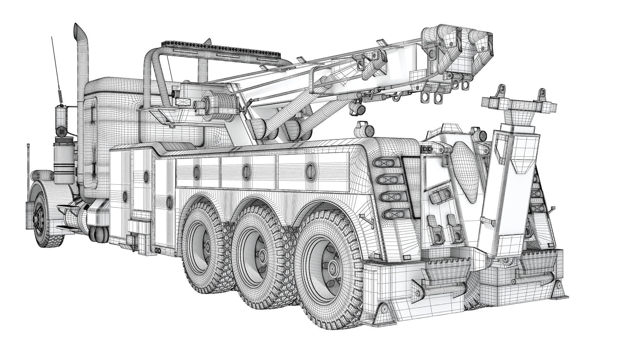 Recovery Service Wrecker Tow Truck - 3D Model by 3D Horse