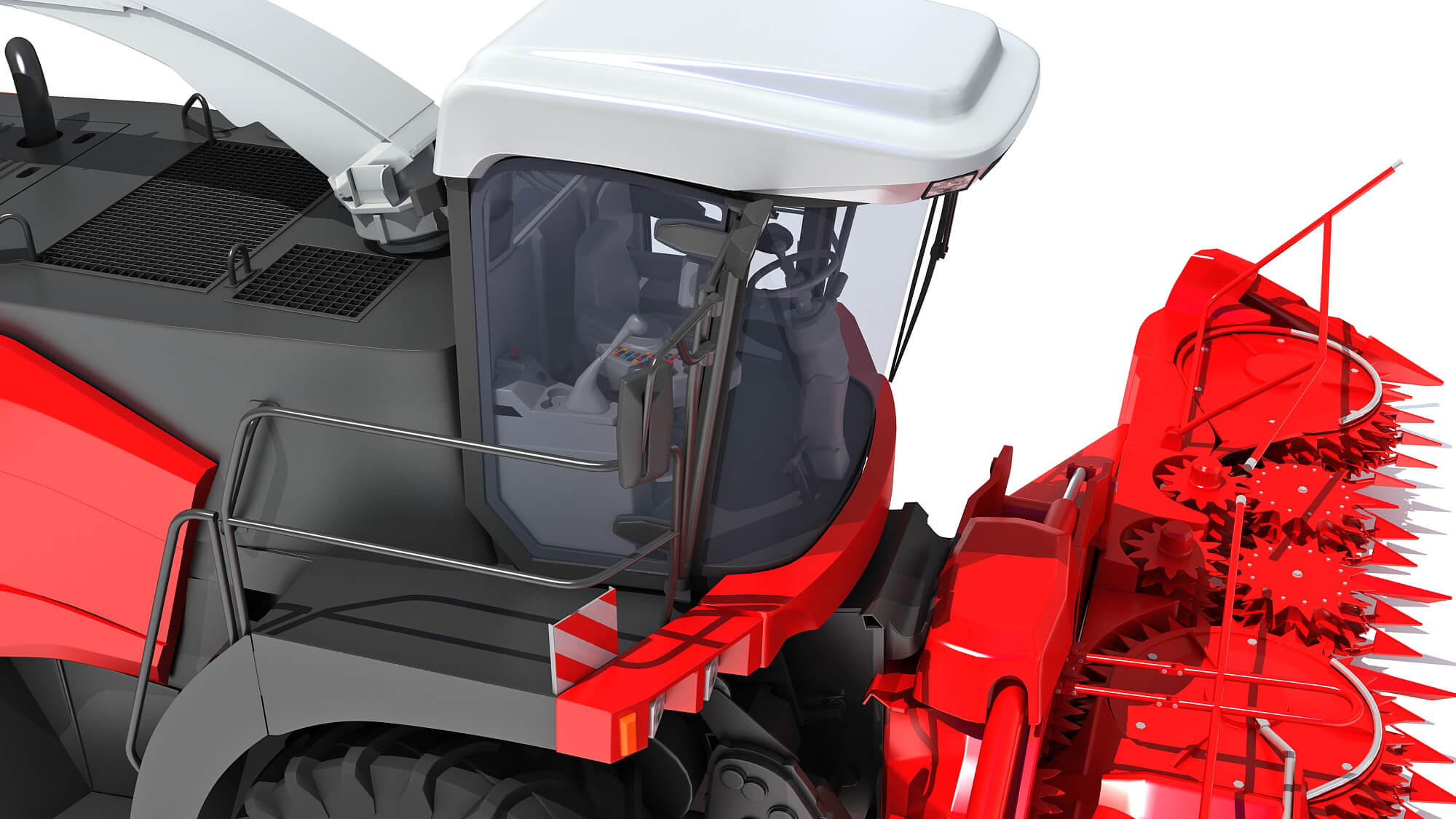 Red Combine Harvester 2 - 3D Model by 3D Horse