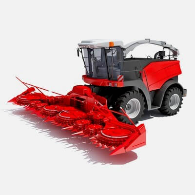 Red Combine Harvester 2 - 3D Model by 3D Horse