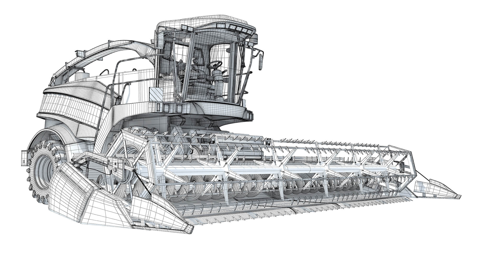 Red Combine Harvester - 3D Model by 3D Horse
