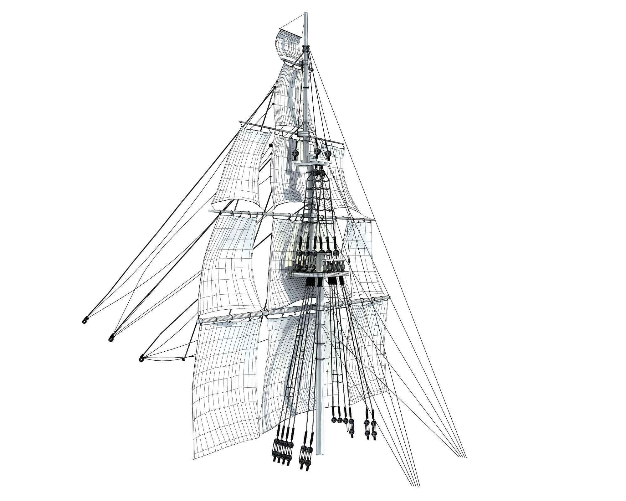 Sailing Ship Mast V1 - 3D Model by 3D Horse