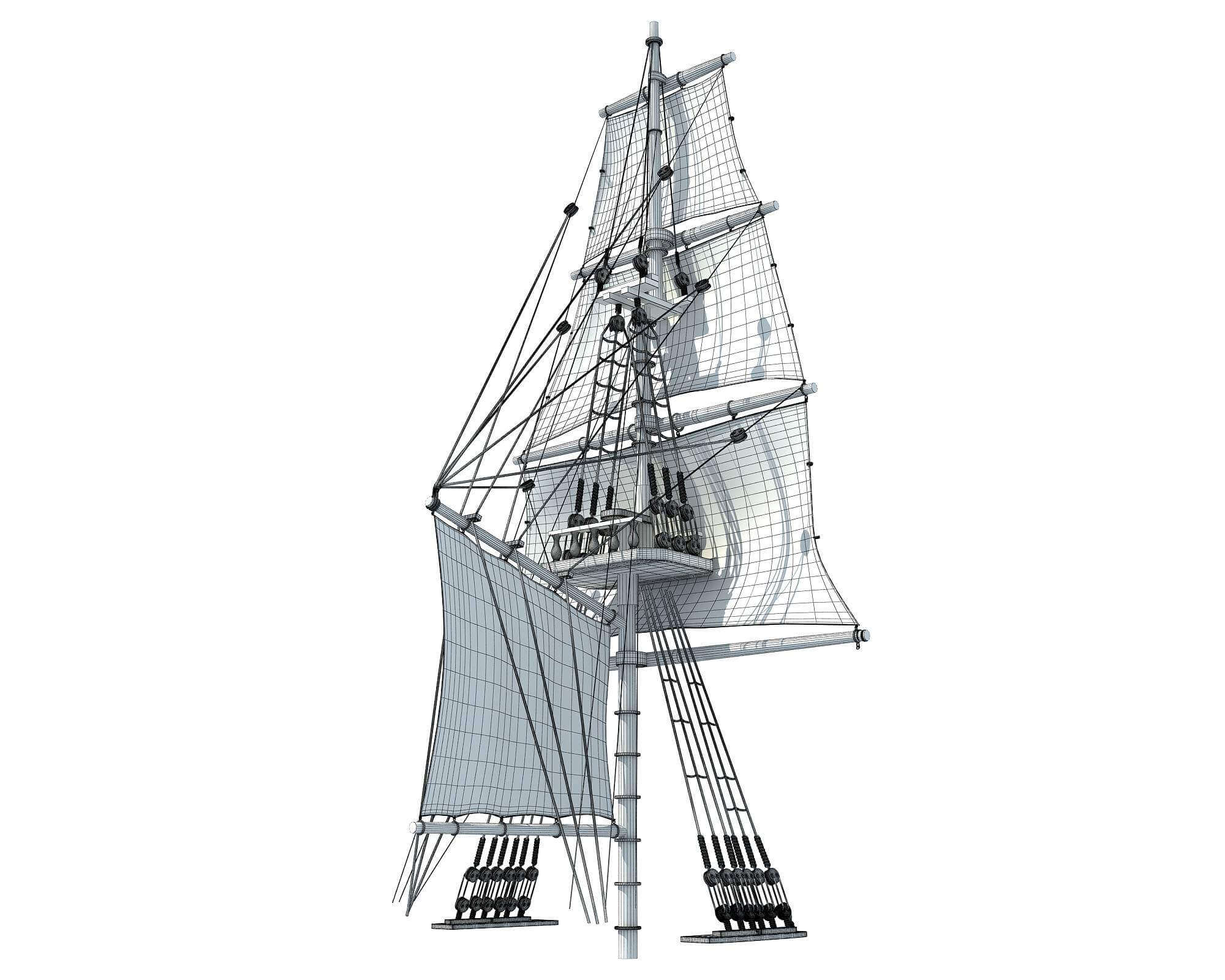 Sailing Ship Mast V3 - 3D Model by 3D Horse