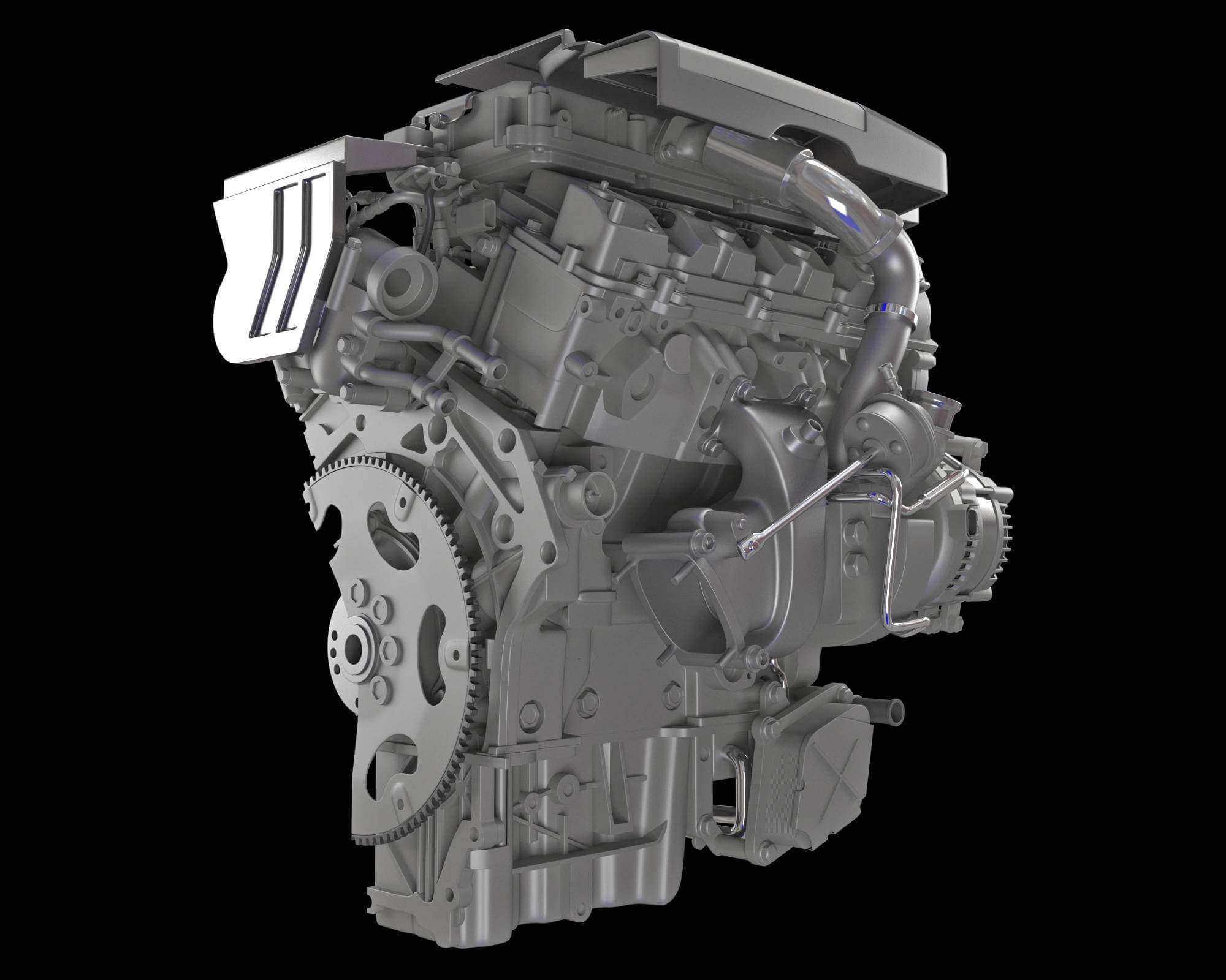 Sectioned V6 Engine with Ignition - 3D Model by 3D Horse