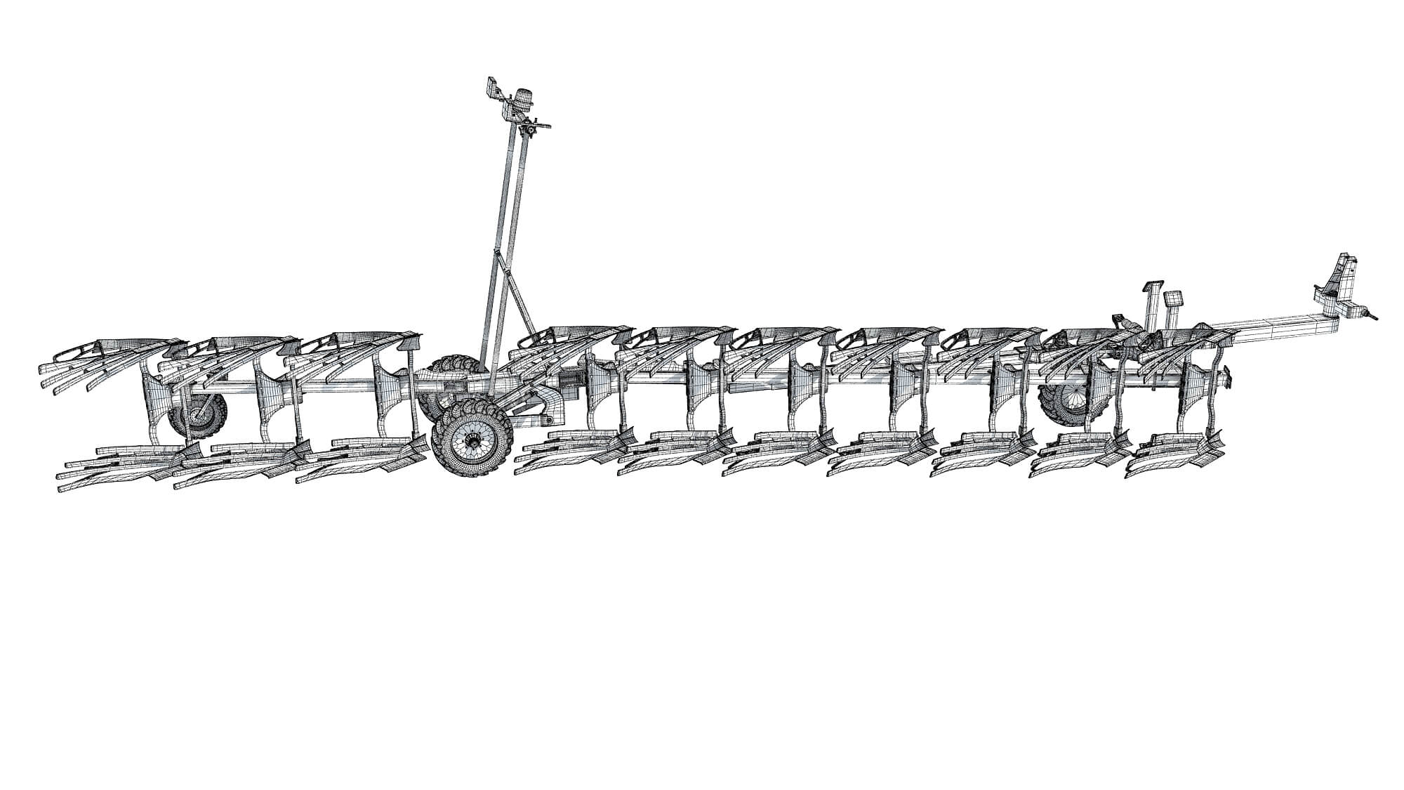 Semi Mounted Farm Plough - 3D Model by 3D Horse