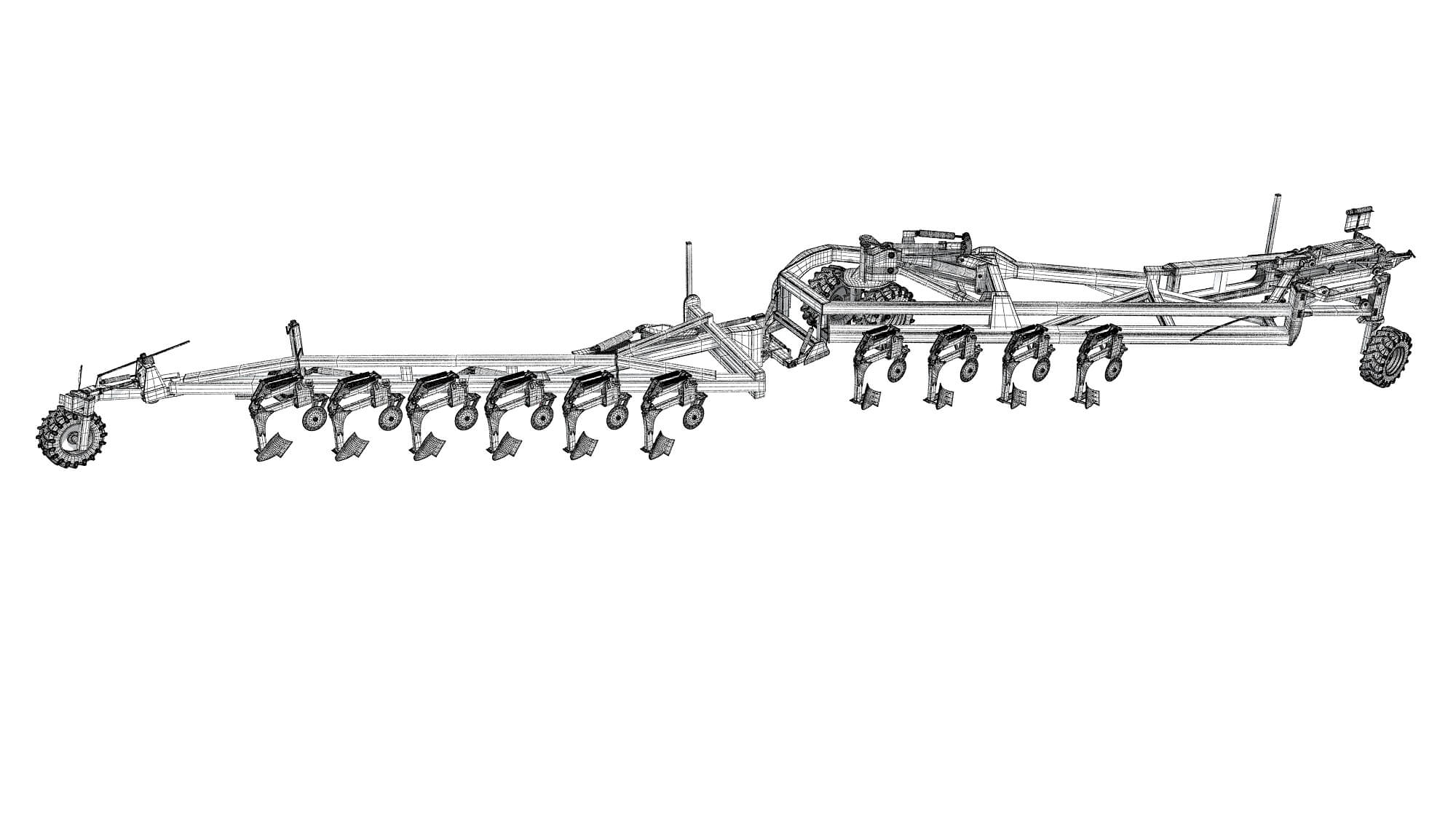 Semi Mounted Farm Plough - 3D Model by 3D Horse