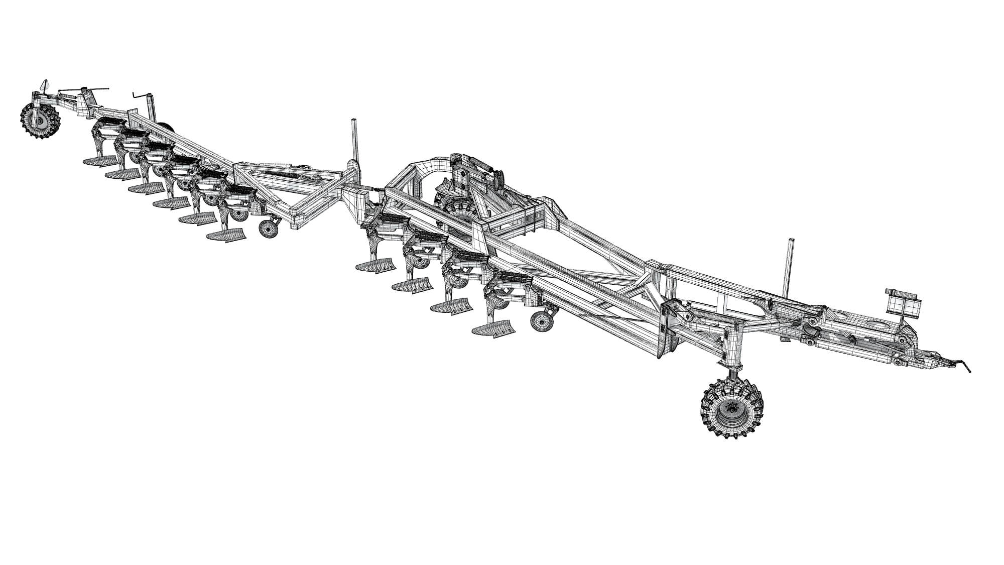 Semi Mounted Farm Plough - 3D Model by 3D Horse