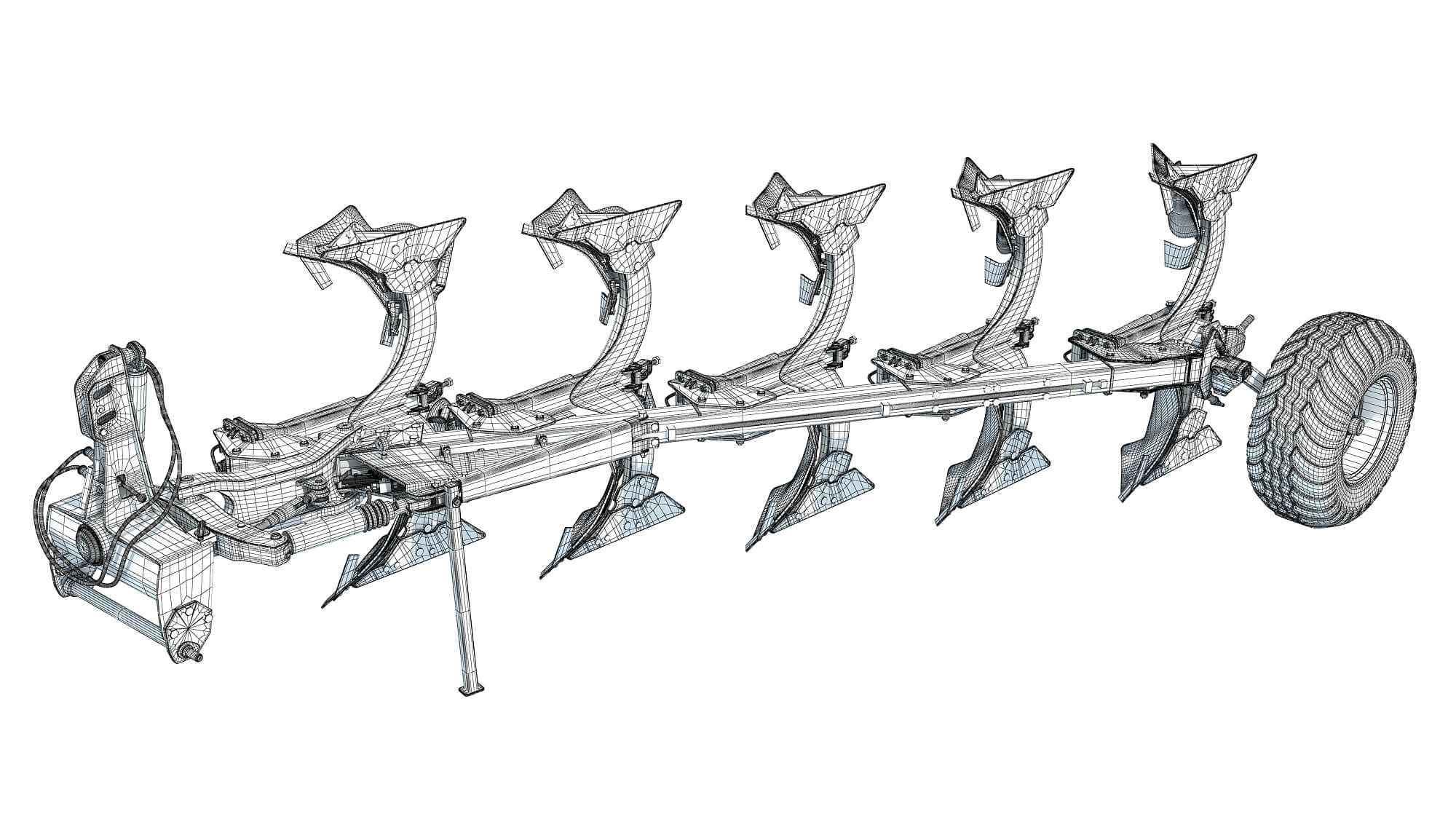 Semi Mounted Plough 2 - 3D Model by 3D Horse