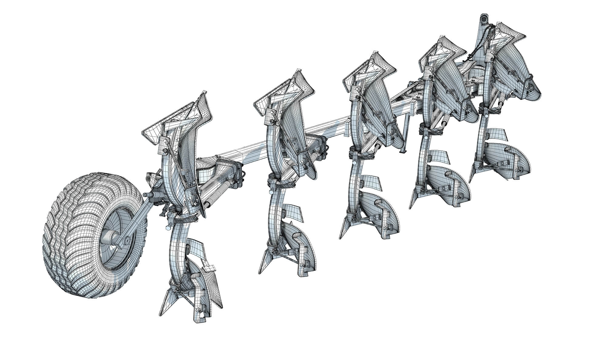 Semi Mounted Plough 2 - 3D Model by 3D Horse