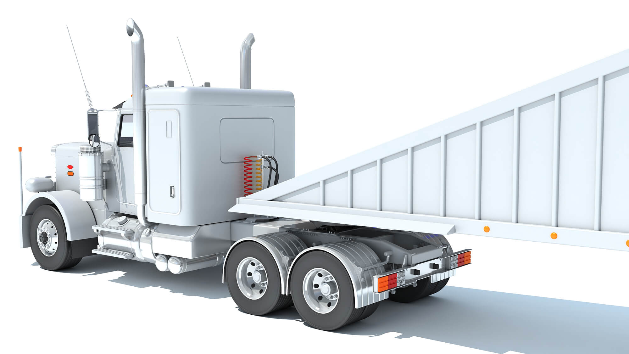 Semi Truck with Bottom Dump Trailer - 3D Model by 3D Horse