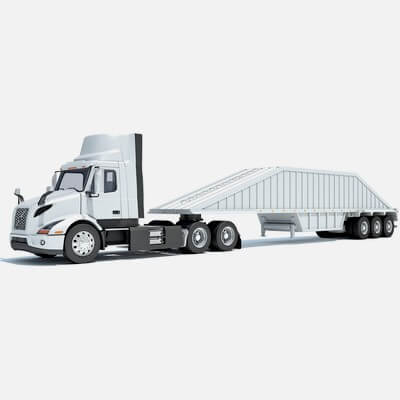 Semi Truck with Bottom Dump Trailer - 3D Model by 3D Horse