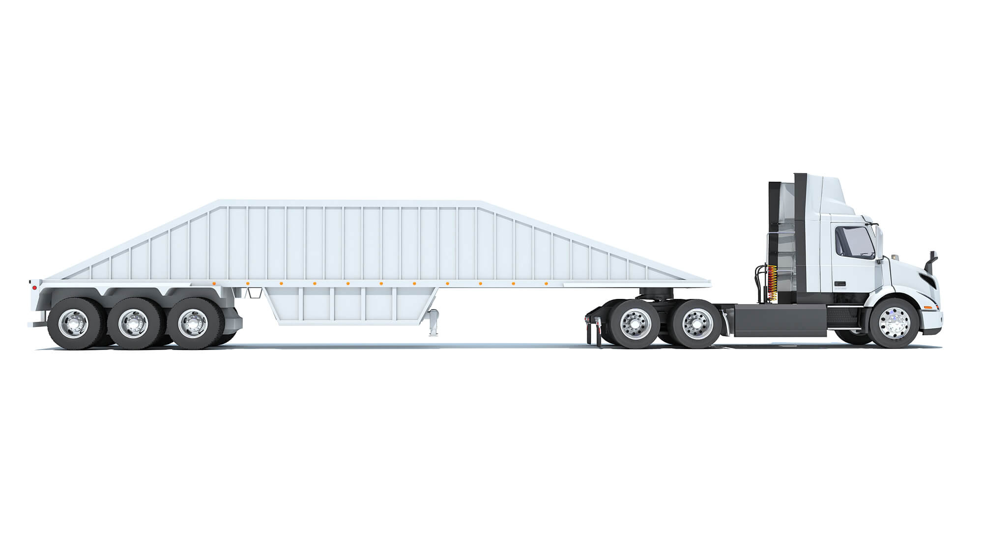 Semi Truck with Bottom Dump Trailer - 3D Model by 3D Horse