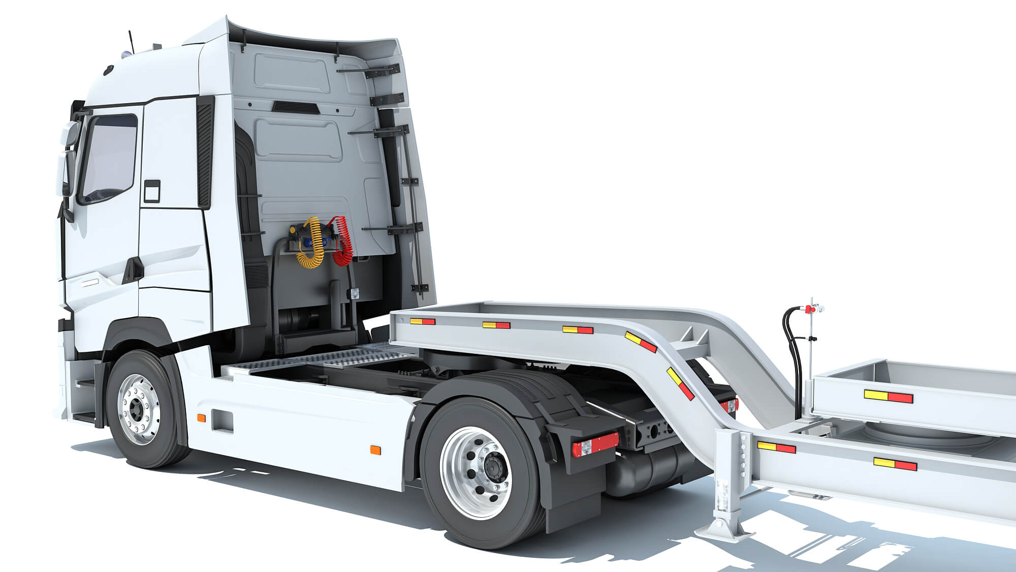 Semi Truck with Platform Trailer - 3D Model by 3D Horse