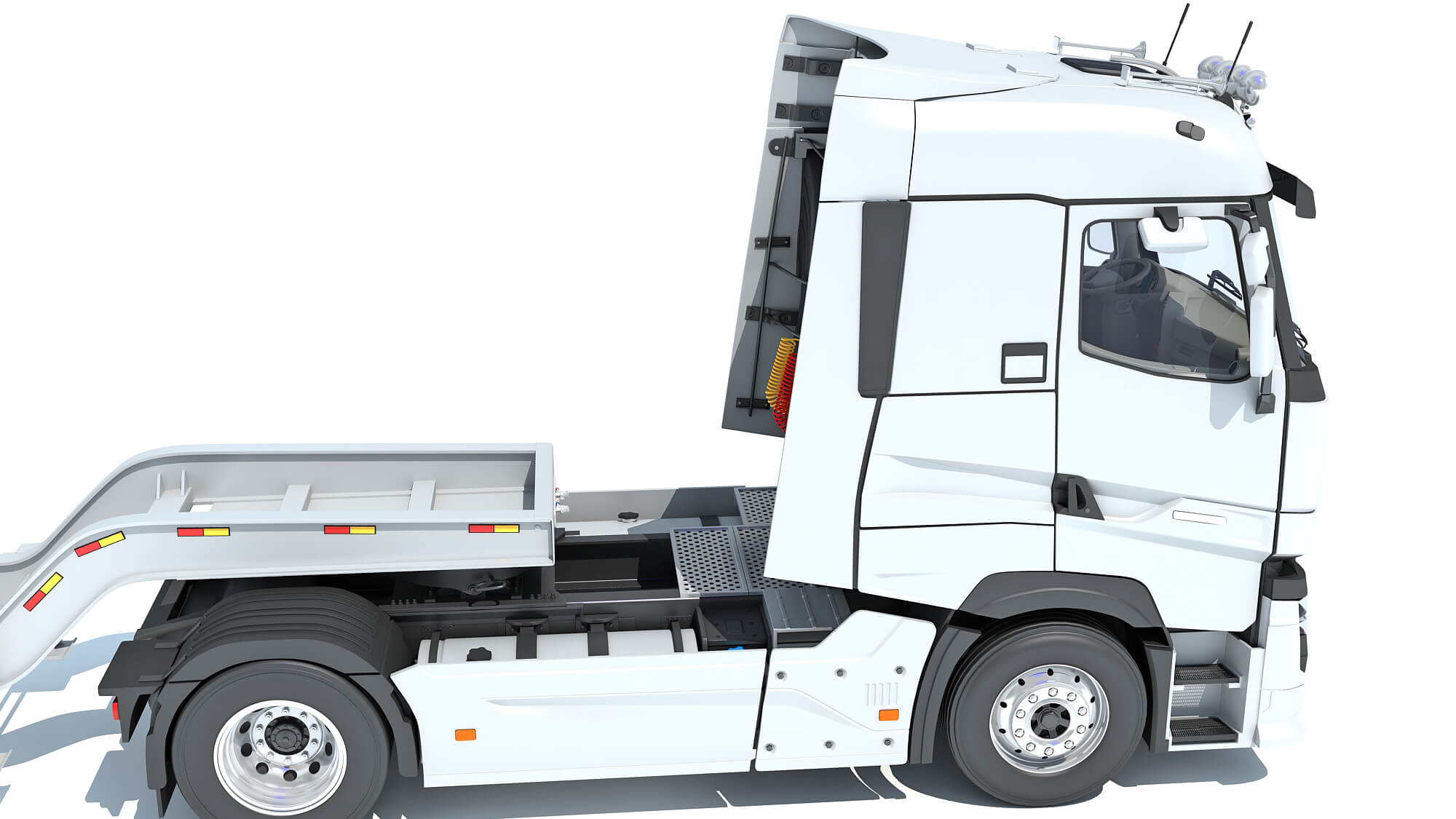 Semi Truck with Platform Trailer - 3D Model by 3D Horse