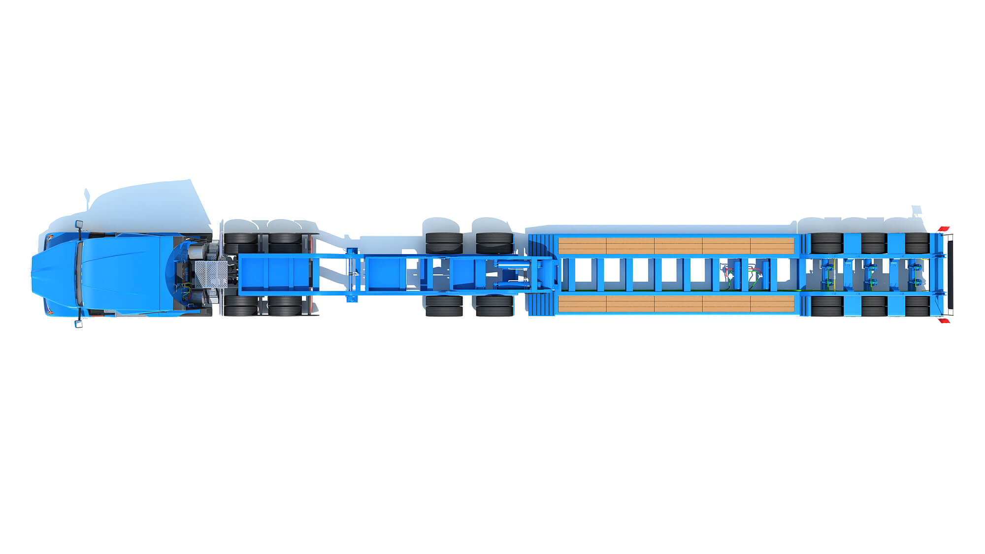 Semi Truck with Platform Trailer - 3D Model by 3D Horse
