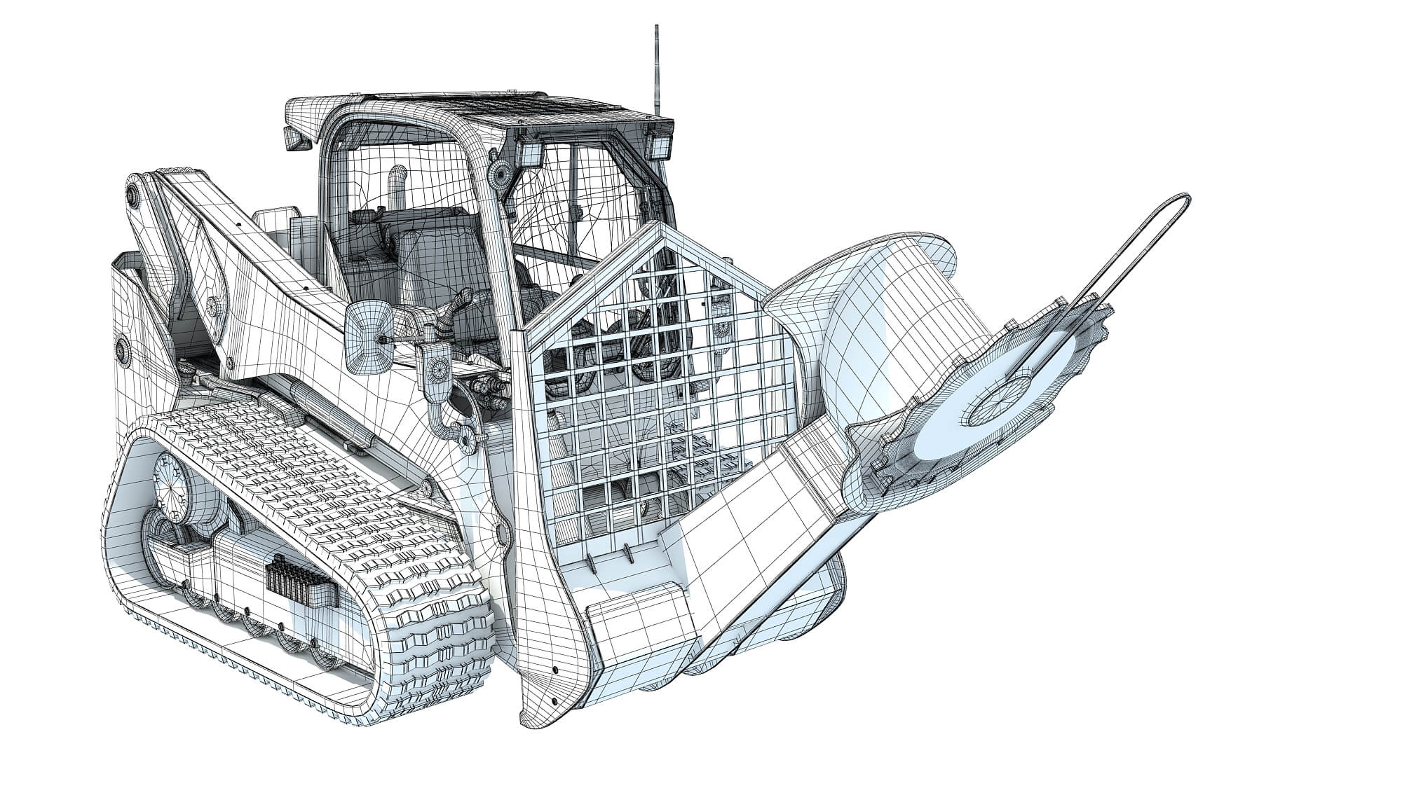 Skid Steer Loader Tree Cutter - 3D Model by 3D Horse